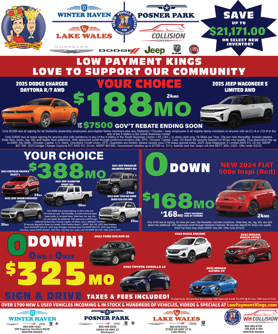 Low Payment Kings | Jeep & Ram Dealership in Davenport, FL